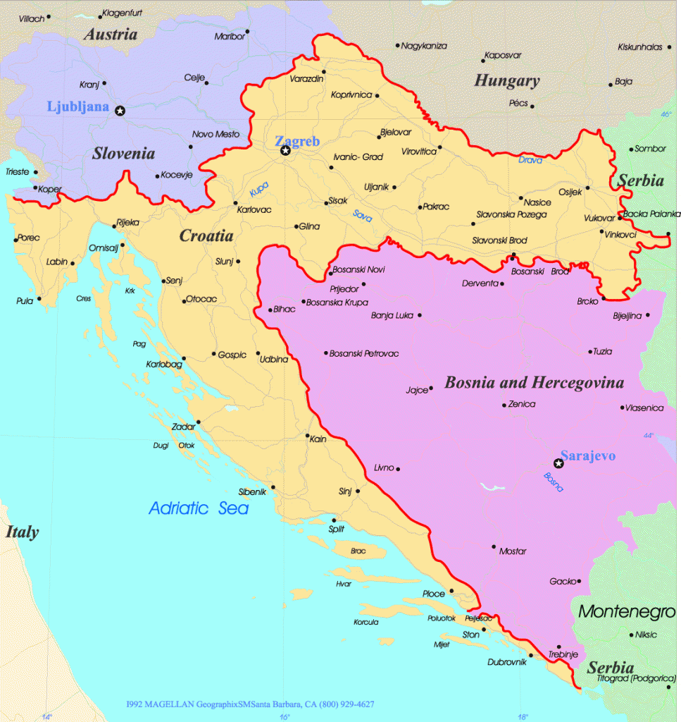 Croatian Map Of Croatia Physical Map Of Croatia